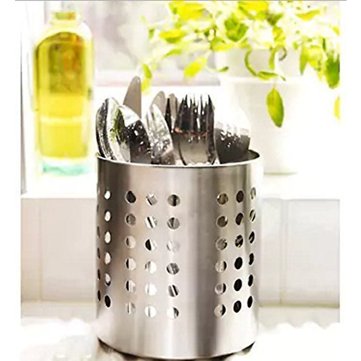 Stainless Steel Cutlery Holder Kitchen Stainless Steel Cooking Utensil Holder Multi-Function Storage Tool Chopstick Holder Round shape spoon holder