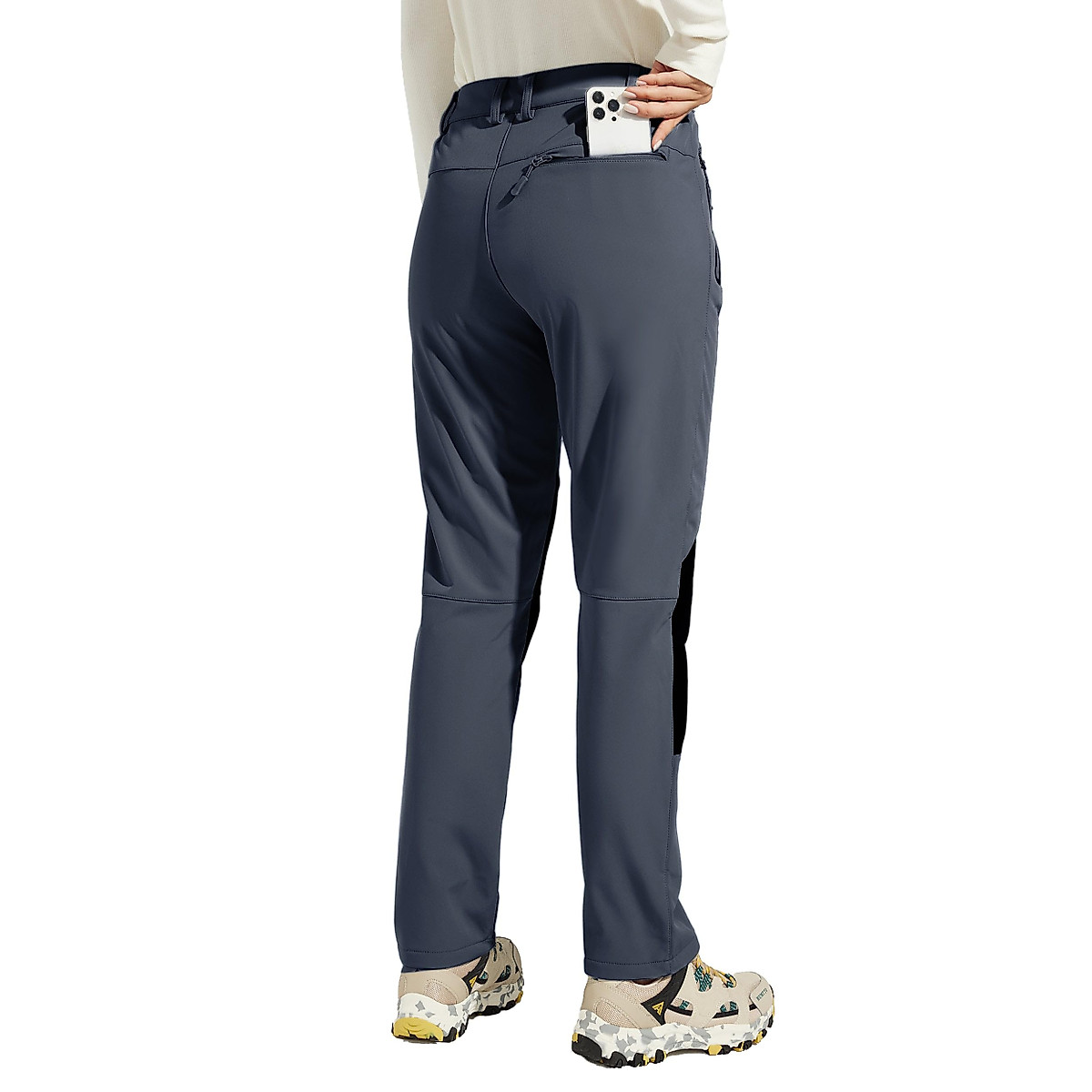 Willit Women's Snow Pants Waterproof Warm Winter Hiking Pants Outdoor Pants Insulated Cold Weather Grey XL