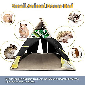 RATGDN Small Pet Hideout Watercolor Pineapple Hamster House Guinea Pig Playhouse for Dwarf Rabbits Hedgehogs Chinchillas