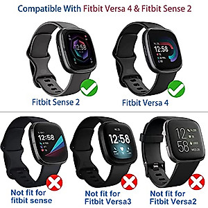 Suoman [4-Pack] for Fitbit Sense 2 /Versa 4 Screen Protector Case, Full Around Electroplate Soft TPU Bumper Around Protective Case Cover for Fitbit Sense 2/Versa 4 Smartwatch