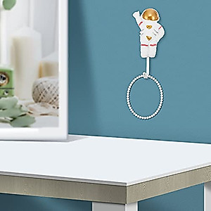 IMIKEYA 2Pcs Wall Hooks Self Adhesive Astronaut Shape Entryway Coat Hook Clothes Hanger for Bedroom Mudroom Bathroom Kitchen Jackets Hats Robes Towels