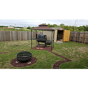 8'x 5' Gazebo Canopy Tent with Air Vent Tent for BBQ Outdoor Patio Grill Gazebo, Party Patios Large Garden Commercial Use Backyard Events Etc, Easy to Assemble, Elegant Design, Good Stability, Brown