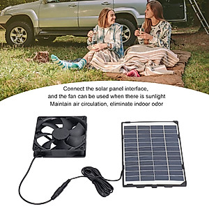 Mini Portable Polysilicon Pet 6W 12V Exhaust Fan with Solar Panel for Dog Chicken House Greenhouse RV Roof Quietly Cools and Ventilates,Solar Powered Fan,