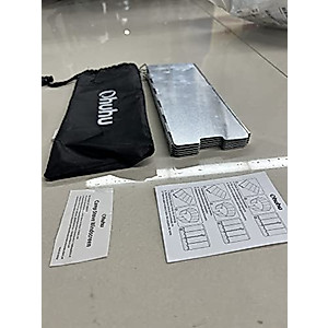 Camping Stove Windscreen, Ohuhu Camp Stove Windscreen 10 Plates Aluminum Folding Portable Camping Stove Windshield Burner Stove with Carry Bag, for Camping Picnic, Backpacking, Cooking