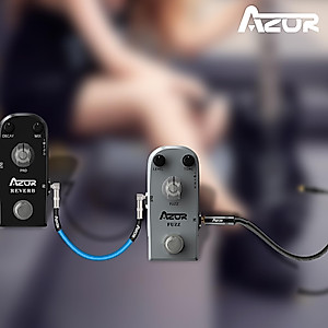 AZOR Guitar Patch Cables Right Angle,12 cm Instrument Cables for Guitar Bass Effect Pedals 6 Pack (Multicolored)