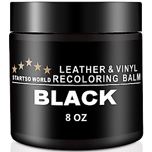 STARTSO WORLD Leather Recoloring Balm, Black Leather Repair Kit for Furniture, Leather Dye, Leather Color Restorer for Couches, Leather Couch Paint | Repair, Restore Faded & Scratched Leather