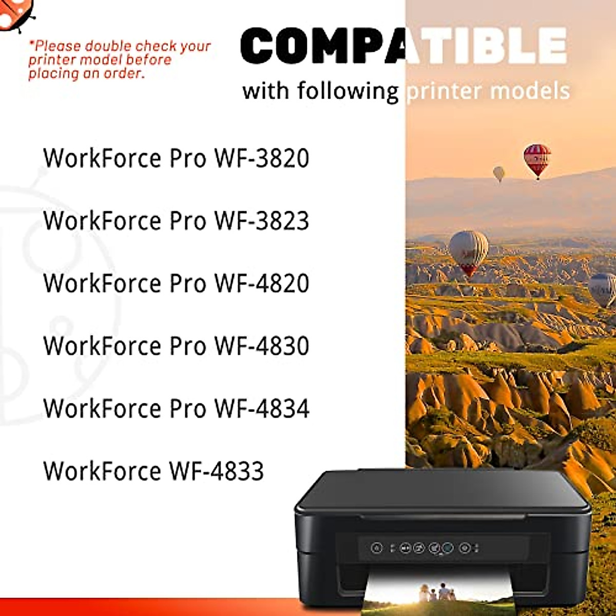 COCCINK 822XL Ink Cartridges for Epson 822 XL T822 for Workforce Pro WF-3820 WF-4830 WF-4820 WF-4833 WF-4834 Printer Ultra Combo Pack Remanufactured Printer Ink (Black Cyan Magenta Yellow, 4 Pack)