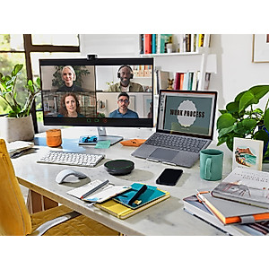 Jabra Speak2 55 Wireless Bluetooth Speakerphone - Compact and Portable Speaker with 4 Noise-Cancelling Mics, Full-Range 50mm Speaker & Wideband Audio - Certified for Zoom and Google Meet - Dark Grey