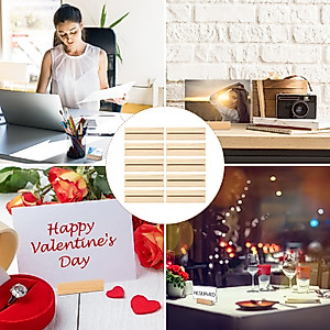 NUOBESTY Table Card Holders Handmade Wooden Place Card Holders Table Place Cards Name Holders Photo Holders for Wedding Party Bar Home Table and More 10 Pcs