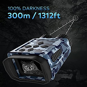 Hojocojo Mini Night Vision Goggles - Exclusive - Rechargeable Infrared Binoculars 2.4" IPS Screen 1312FT Viewing Distance in Dark Tactical Gear for Hunting, Save Photo and Videos, Easy to Use for Men