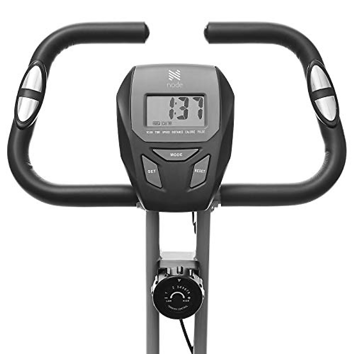 Node Fitness Indoor Cycling Bike - Folding, Upright Stationary Exercise Cycle with Magnetic Resistance