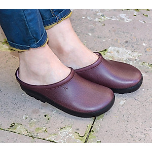 Sloggers Waterproof Garden Clogs for Women – Traditional Garden Clogs with Premium Comfort Support Insole, (Sangria Red), (Size 7)