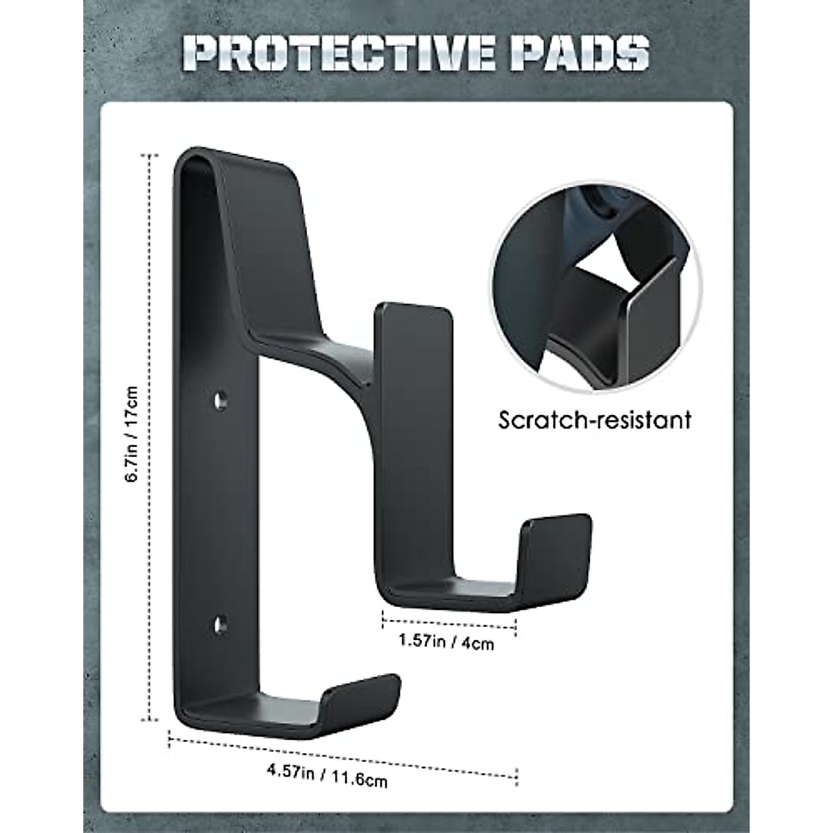 MoKo Controller Holder, Dual Gamepad Controller & Headphone Hanger for Xbox One, Xbox 360, PS3, PS4, PS5, PC, STEAM, Switch丨Wall Mount Stand for All Universal Headsets, Black