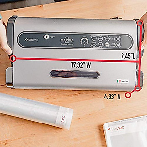 Avid Armor - Magic Vac Maxima 2 Vacuum Sealer Machine, Vacuum Food Sealer for Food, Meat Sealers Vacuum Packing Machine, Compact Vacuum Sealers with 12-Inch Vaccum Sealer Bar