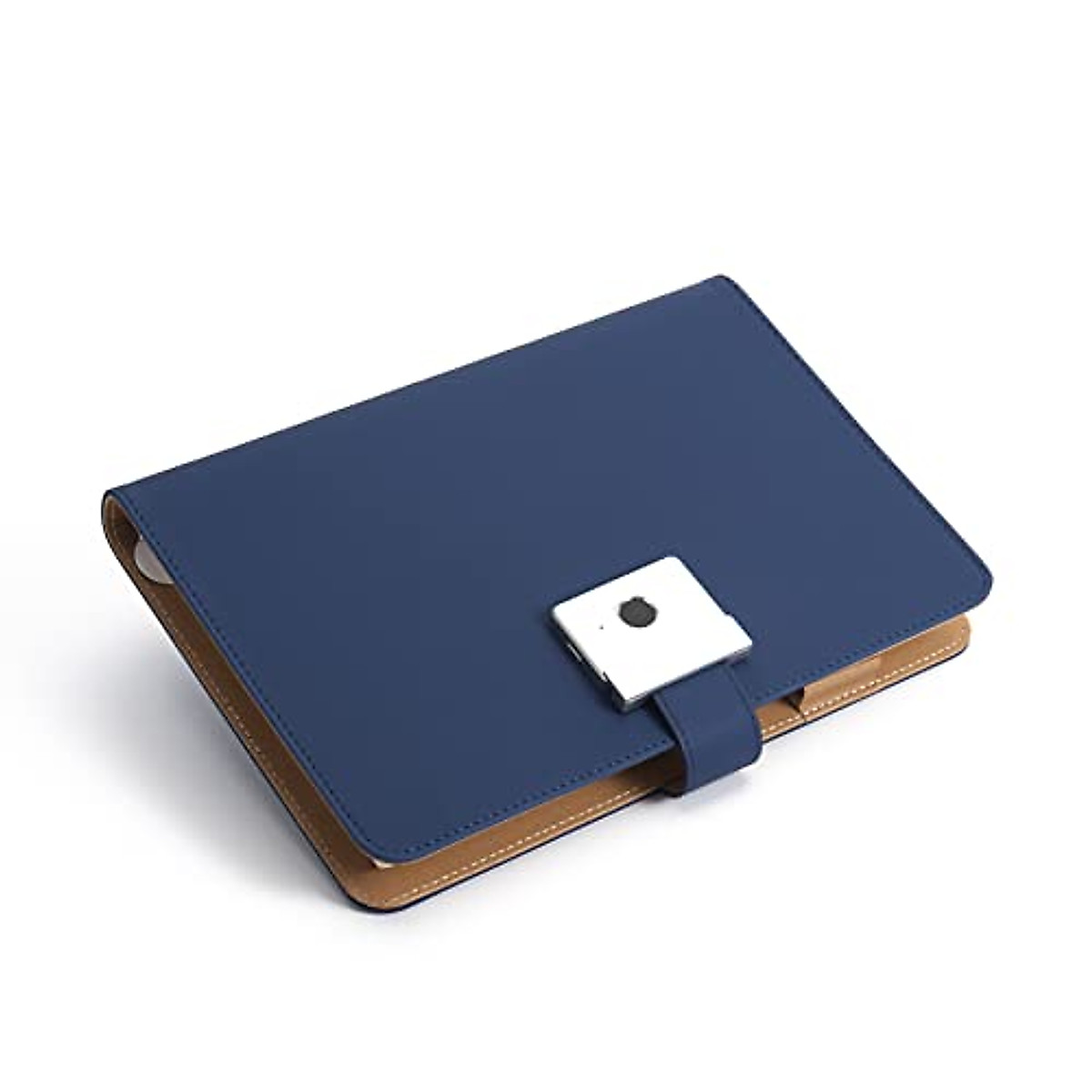 Fingerprint Lock Journal Writing Notebook. Leather Fingerprint Lock Diary A5 Security Business Conference Notebook with 6 Ring Binder Refillable Diary Notepads, Vintage Business Planner Personal Organizer, Agenda for Men /Women. (Mazarine)