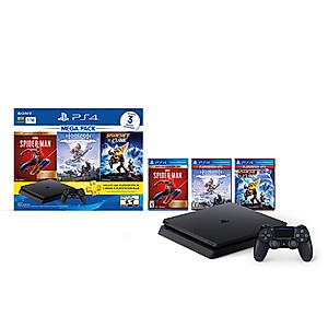 Sony PlayStation 4 Console 1TB - with 1 DualShock Wireless Controller, 3 Games (Spider-Man, Horizon Zero Dawn and Ratchet & Clank) + 3 Month Membership for PS4