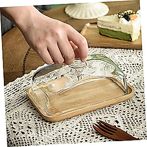 YARNOW 1 Set Dessert Cake Pan Bakery Stand Holder Fruit Platter Server Rustic Cupcake Stand Cake Serving Platter Steak Display Stands Wood charcuterie Board Dish Bamboo Bell Shaped