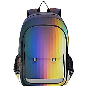 Glaphy Abstract Colorful Stripes Backpack School Bag Lightweight Laptop Backpack Student Travel Daypack