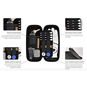 Platypus Golf Co. Caddie Case - Golf Glove Holder with Hinging Stiff Shaper - Golf Accessories for Men & Women - Hard Case Organizer with Storage Slots for Phone, Tees, Divot Tools & Ball Markers
