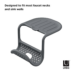 Umbra Sling Kitchen Sink Accessory, Double-Sided Sponge Holder, Charcoal
