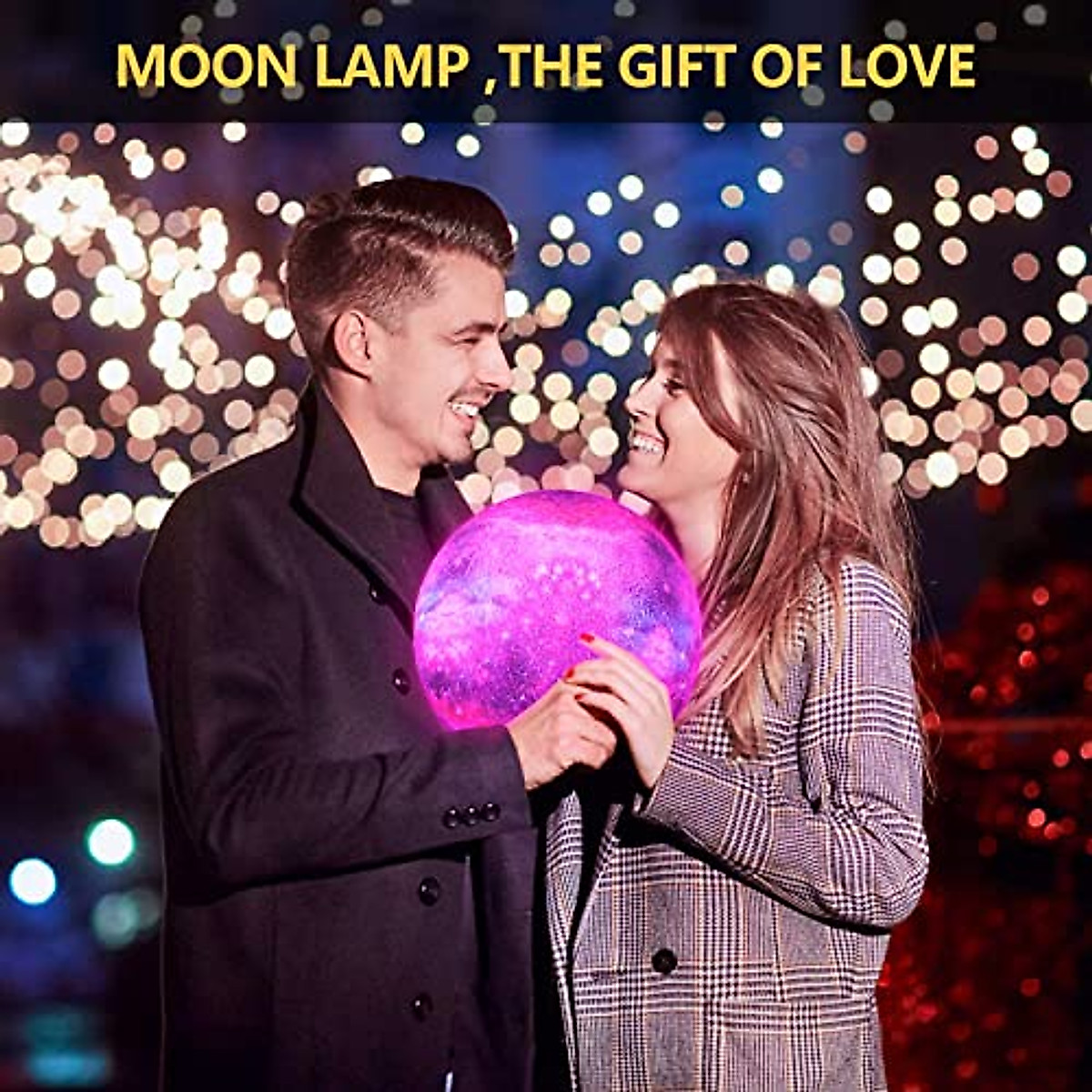 16TUYOUTU Moon Lamp,16 Colors Lava Lamp,Moon Night Lights for Kids,Galaxy Lamp,3D Moon Lights for Bedroom,Bedroom Gift for Kids Boys Girls Birthday Christmas (7.1 inch, lightBlue （Base）