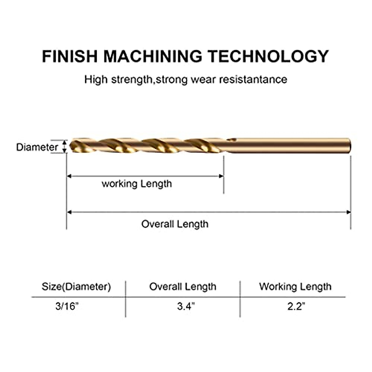 Owl Tools 3/16" Inch Cobalt Drill Bits - 13 Pack of M35 Cobalt Drill Bits with Storage Case - Perfect Drill Bits for Metal, Hardened & Stainless Steel, Cast Iron, and More!