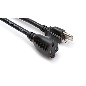 Hosa PWX-450 Power Extension Cord, NEMA 5-15R to NEMA 5-15P, 50 ft