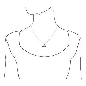 Sterling Silver with Yellow Gold Tone Accents Whale Tail Lei Pendant Necklace, 16+2" Extender