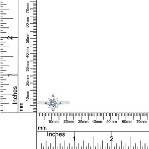 SAVEARTH DIAMONDS 1 Carat Center Round Cut Moissanite Lab Created Diamond North Star Engagement Promise Ring In 14k White Gold Over Sterling Silver Jewelry For Women (1.00 Cttw) - 7