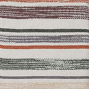 Foreside Home & Garden Multicolor Woven 50 x 60 inch Cotton Throw Blanket with Hand Tied Tassels, Orange, White