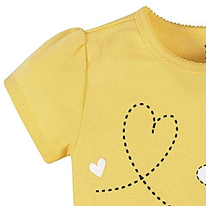 Gerber baby girls Toddler 4-piece Shirt, Onesie, Skirted Panty and Pants Set, Yellow Daisies T Shirts, 18 Months US