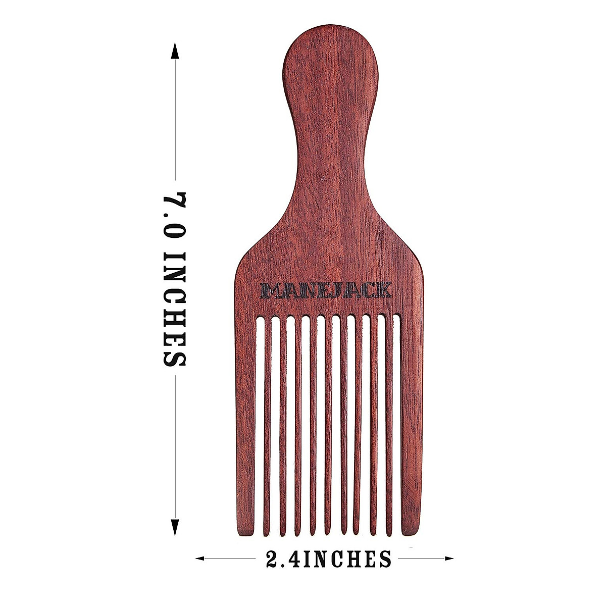 MANEJACK Beard Pick for Men- Wooden Comb Afro Hair Lift Combs