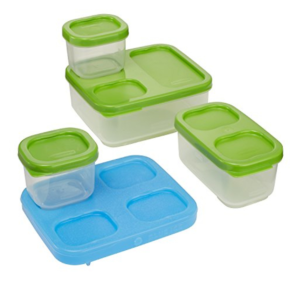 Rubbermaid LunchBlox Sandwich Kit, Green 1806231,Green, Blue