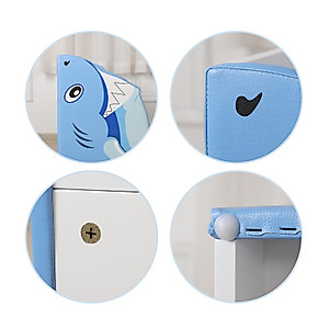 AFBKSS&BB Kids Book Shelf, Children Storage Shelf, Kids Storage Wood Shelf, Children Storage Desk,Toy Storage Cabinet,-Shark Blue