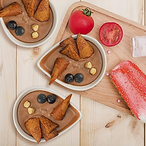 Keponbee Sauce Bowl for Dipping, Cute White Ceramic Dessert Bowls Set of 6 for Side Dish/Soup/Fruits/Nuts, 8oz/pc