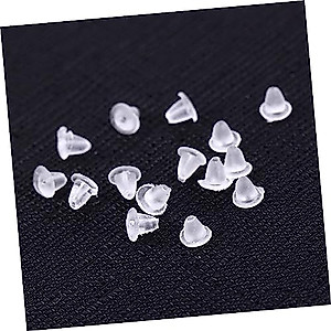 SEWACC 100 Pairs Plastic Earring Backs Locking Plugs Stoppers DIY Earring Accessories for Jewelry Making