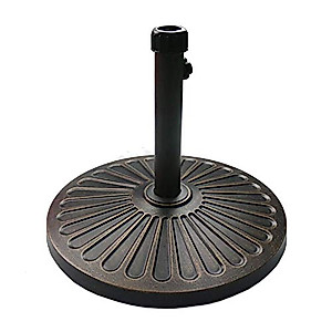 Sunnyglade 18" 30.2-lbs Heavy Duty Round Antiqued Umbrella Base for Patio, Outdoor - Bronze