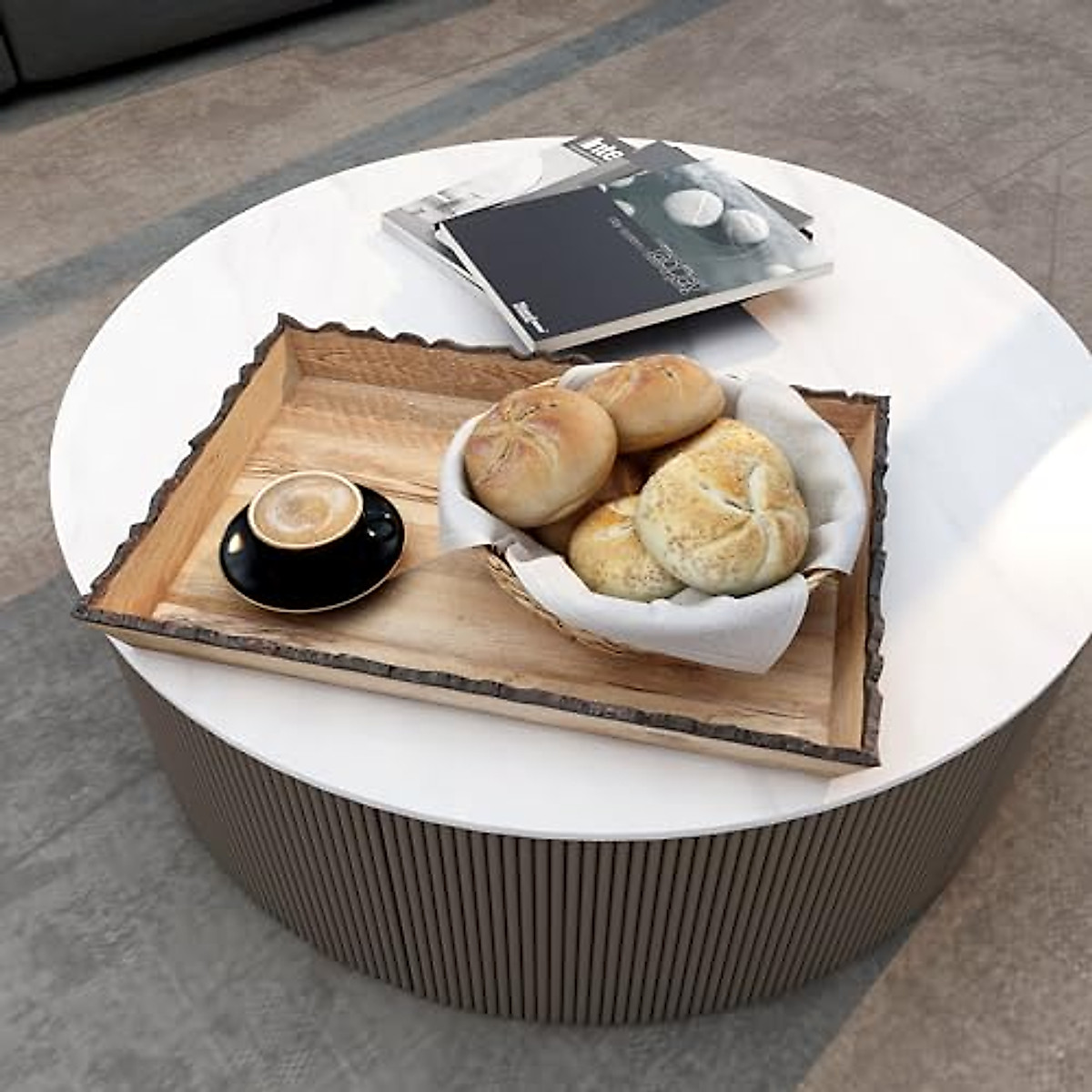 Darius Rectangle Wood Trays, Set of 2 Dining Room Table Centerpiece, Kitchen Island Décor Decorative Tray