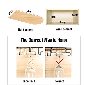 Maryaz Wine Rack,Wine Glass Rack,Home Metal Under Cabinet Glass Holder Hanging Hanger Stemware Holder,Wine Bottle Storage,Wine Storage Rack,for Home Kitchen Bar Wine Cellar/3 Rows