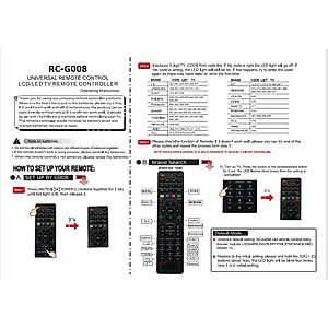 Universal Tv Remote for LG,Samsung, TCL, Philips, Vizio, Sharp, Sony, Panasonic, Sanyo, Insignia, Toshiba and Other Brands LCD LED 3D HDTV Smart TV Remote Control