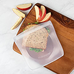 Progressive International ProKeeper Large, 3 Cup Reusable, 100% Silicone Sandwich Bag, Clear