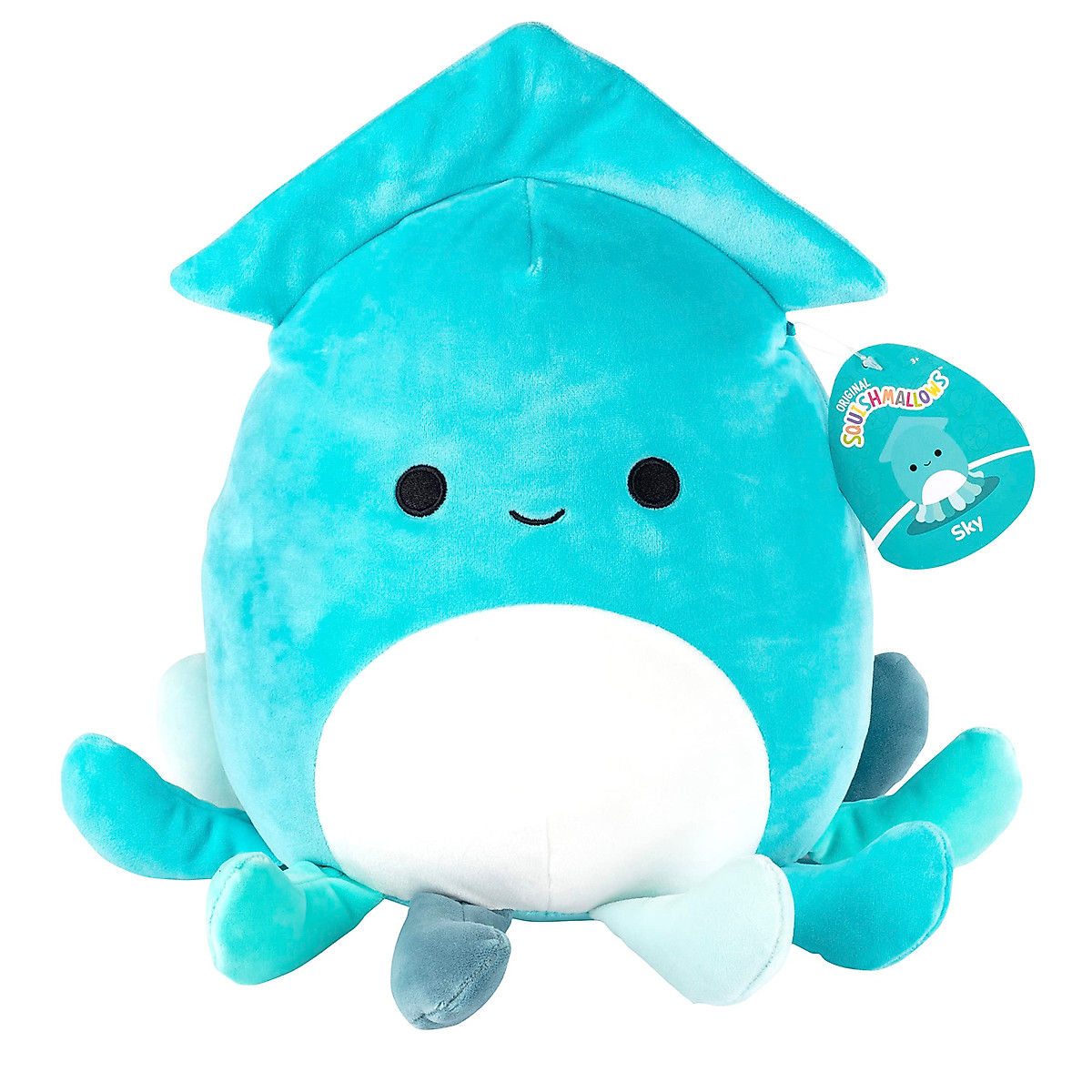Squishmallows 10-Inch Sky The Teal Squid - Official Jazwares Plush - Collectible Soft & Squishy Sea Stuffed Animal Toy - Add to Your Squad - Gift for Kids, Girls & Boys