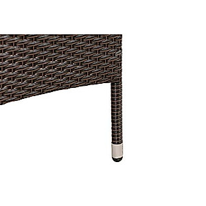 Amazon Basics Outdoor Patio Garden Faux Wicker Rattan Chair Conversation Set with Cushion - 4-Piece Set, Brown