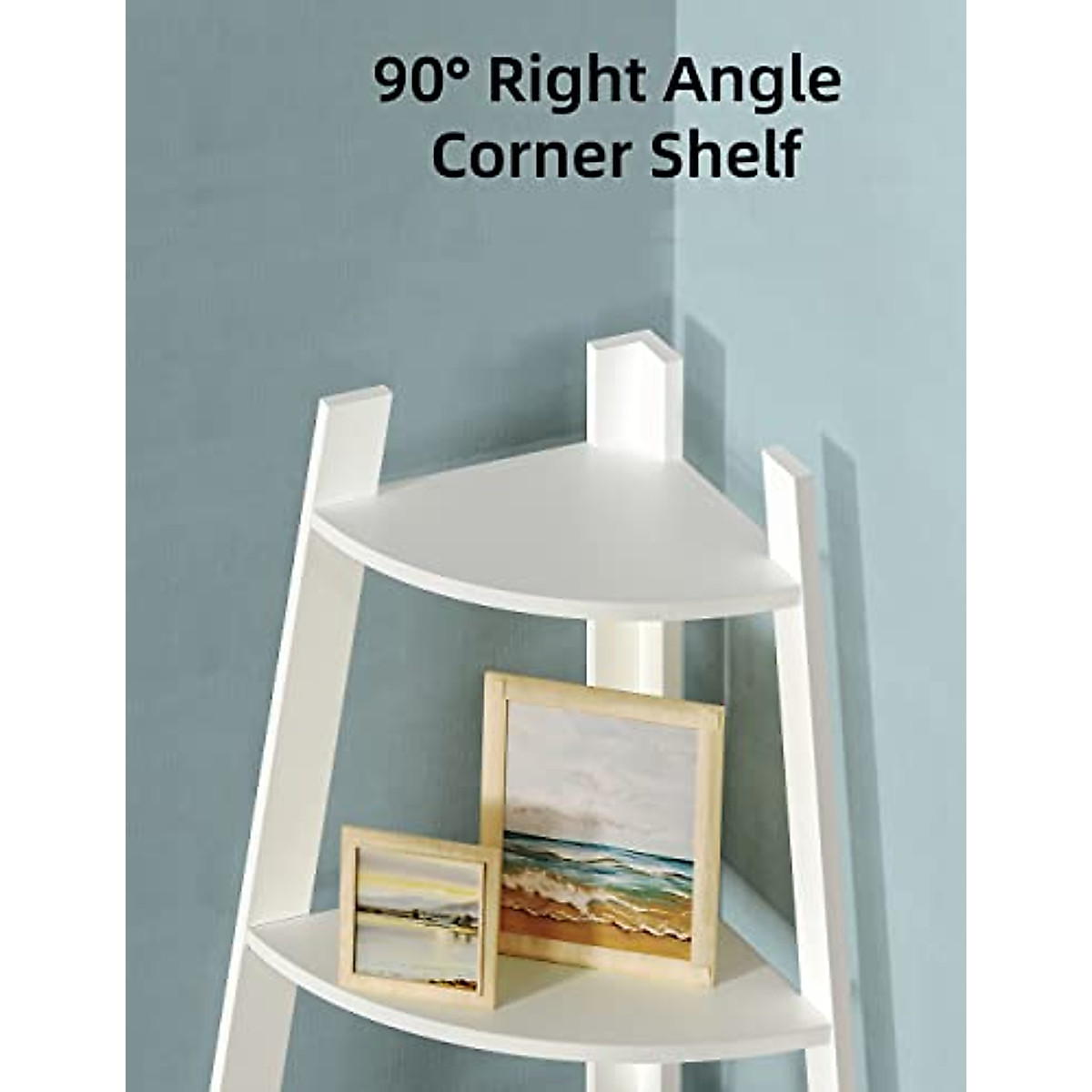 MiTechPro 63" Tall Corner Shelf, 5 Tier Industrial Corner Bookshelf Bookcase Rustic Corner Ladder Shelf Plant Stand for Living Room, Kitchen, Home Office