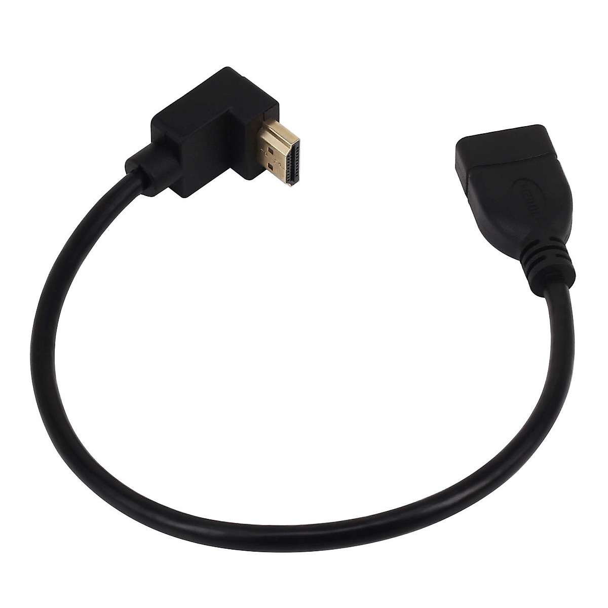 Yeworth [2 Pack 0.95FT High Speed Gold Plated HDMI Extension Adapter Cable, 90 Degree Down Angle A Male to A Female Extension Wire Cord HDMI Extender Cable