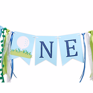 Golf 1st Birthday high Chair Banner - Golf 1st Birthday Party Decorations in one, Golf seat high Chair Banner, Birthday Party Banner, Cake Smashing, Photography Props.