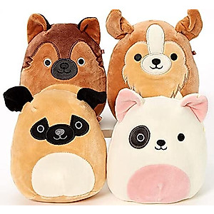 Squishmallow Official Kellytoy Mystery 4 Pack ~ 8 inch, 5 inch, 3.5 inch Clip and 2" Mini Squishville Set