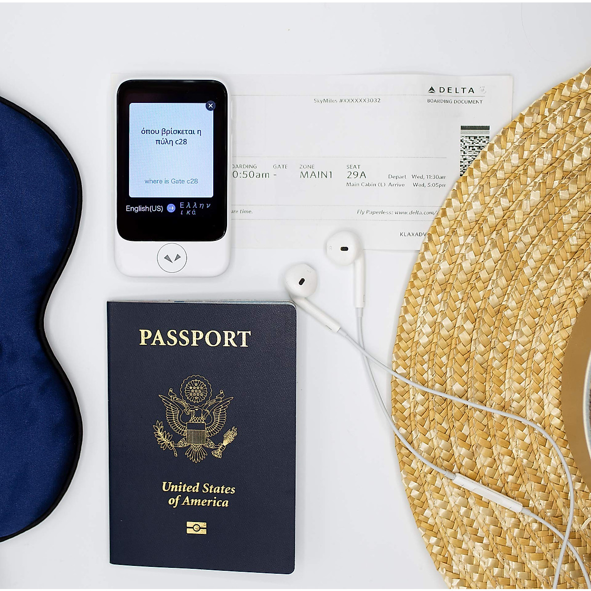 Pocketalk Model S Real Time Two-Way 82 Language Voice Translator with 2 Year Built-in Data and Text-to-Translate Camera & HIPAA Compliant/White