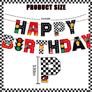 Hot wheel Birthday Decorations Banner,Cars Birthday Decorations for Boys,Car Themed Birthday Party Decorations,Hot Wheels Party Decorations,Hot Wheels Happy Birthday Banner