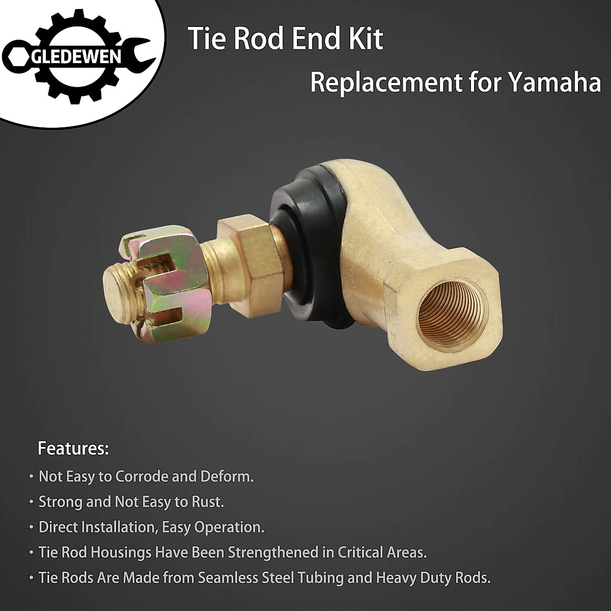 Tie Rod End Kit, Compatible With 2000-2012 Yamaha Big Bear 400, 2003-2006 Kodiak 400/450, 07-12 Grizzly 350/400 / 450, 04-06 Bruin 350, 06-10 Wolverine 350/450 Ball Joint Set ATV UTV Accessories